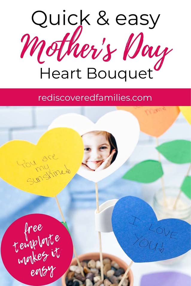 Mother’s Day Flower Craft for Kids: A Heart Bouquet