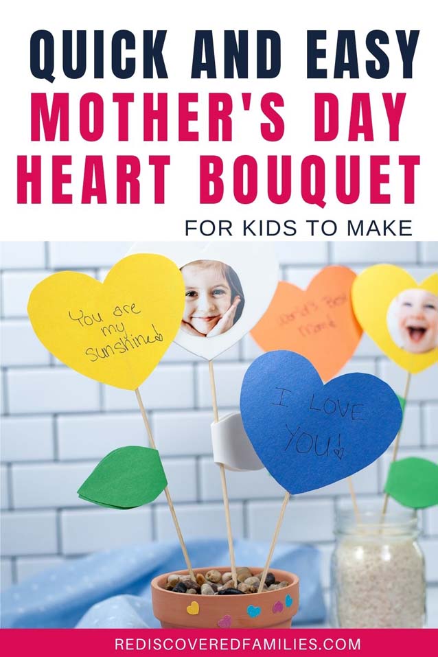 Mother’s Day Flower Craft for Kids: A Heart Bouquet