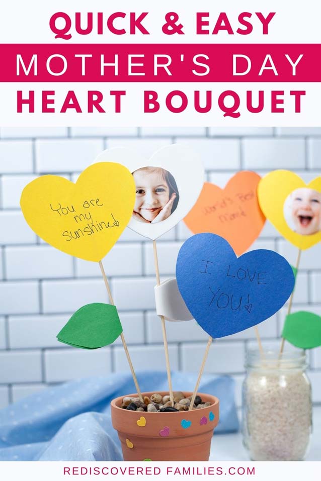 Mother’s Day Flower Craft for Kids: A Heart Bouquet
