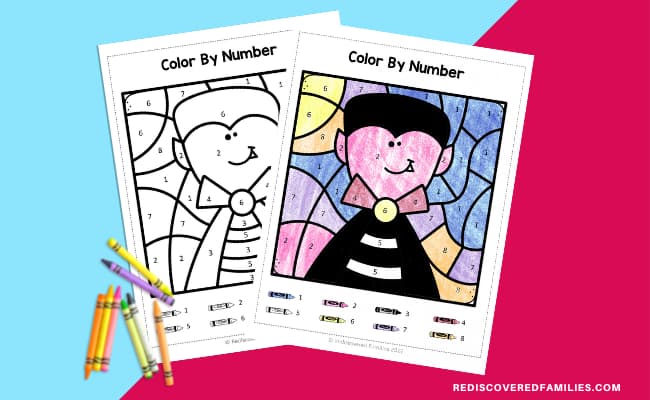 Free Color-By-Number Halloween Printables | Rediscovered Families