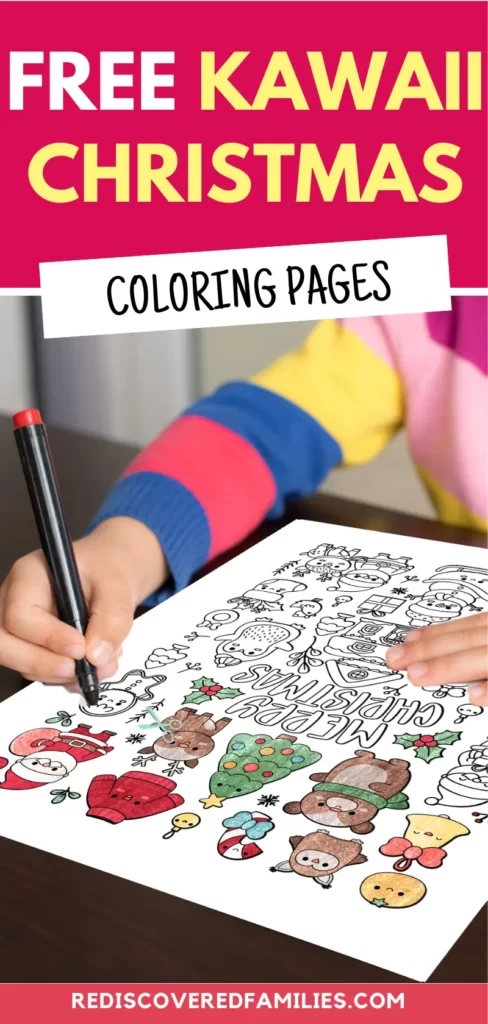 Kawaii Cute Christmas Coloring Pages (Free Printable) | Rediscovered ...