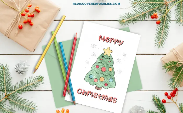 Free Printable Christmas Cards For Kids To Color | Rediscovered Families