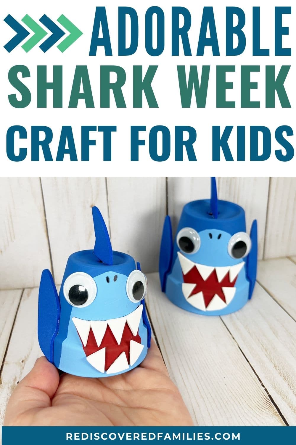 Clay Pot Shark Craft For Kids | Rediscovered Families