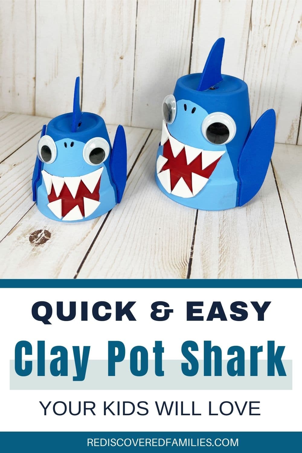 Clay Pot Shark Craft For Kids | Rediscovered Families