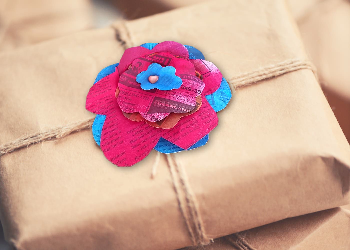 Newspaper Flowers: An Easy Recycled Craft | Rediscovered Families