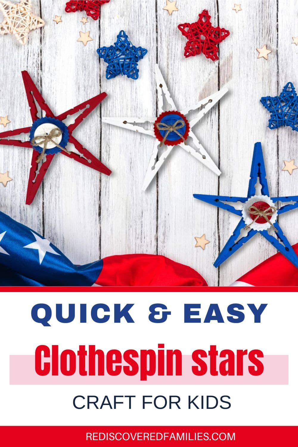 Easy Clothespin Star Craft For Kids | Rediscovered Families