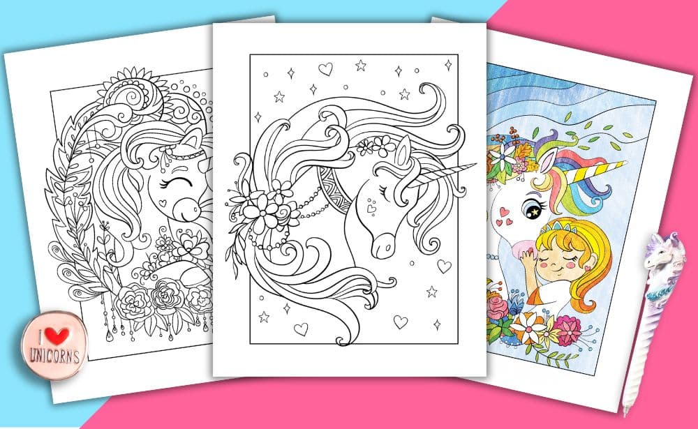 Cute Kawaii Unicorn Coloring Pages (Free Printable) | Rediscovered Families