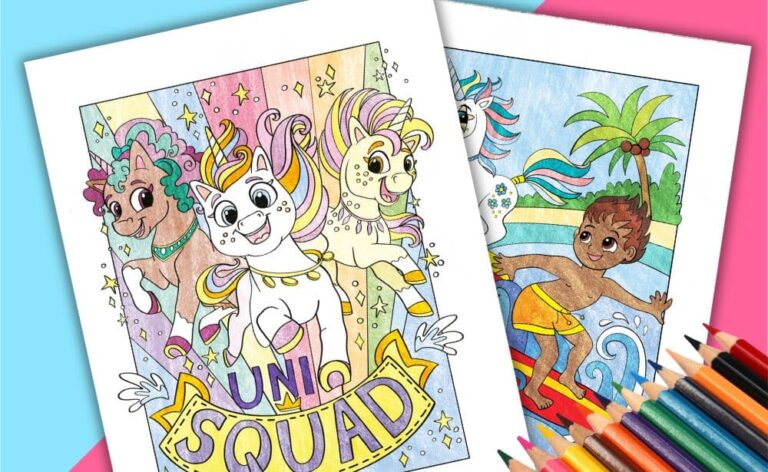 Cute Kawaii Unicorn Coloring Pages (Free Printable) | Rediscovered Families