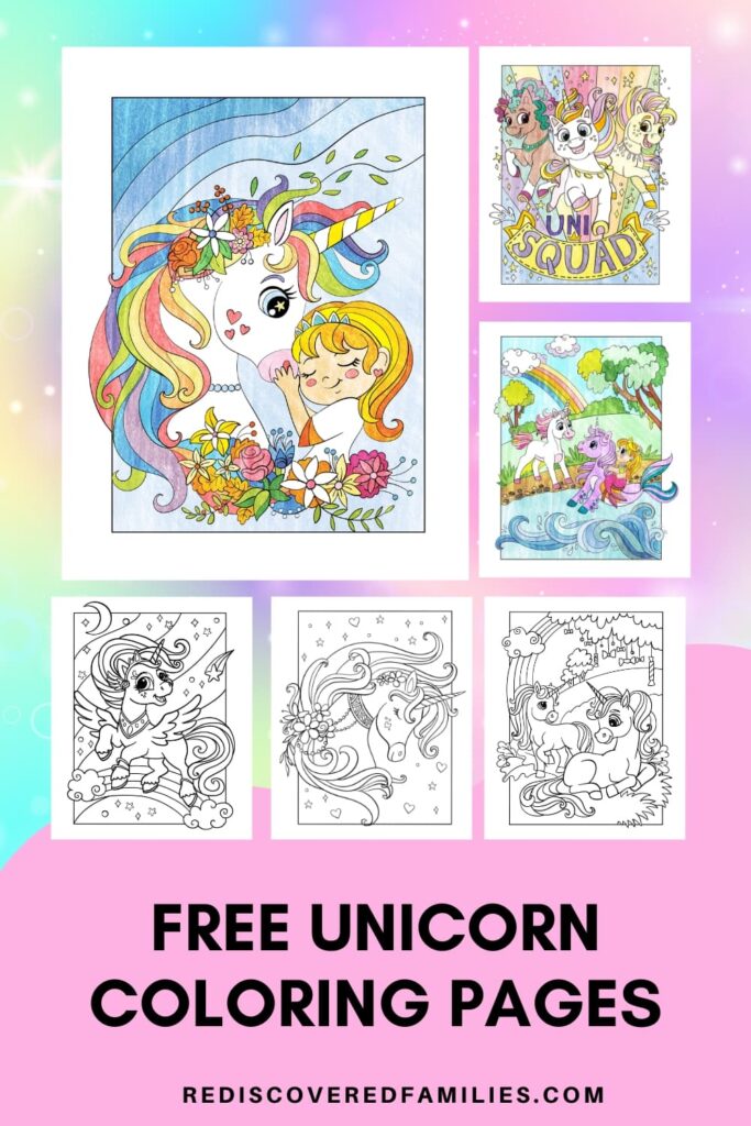 Cute Kawaii Unicorn Coloring Pages (Free Printable) | Rediscovered Families