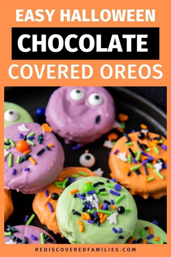 Easy Chocolate Covered Halloween Oreos Recipe | Rediscovered Families